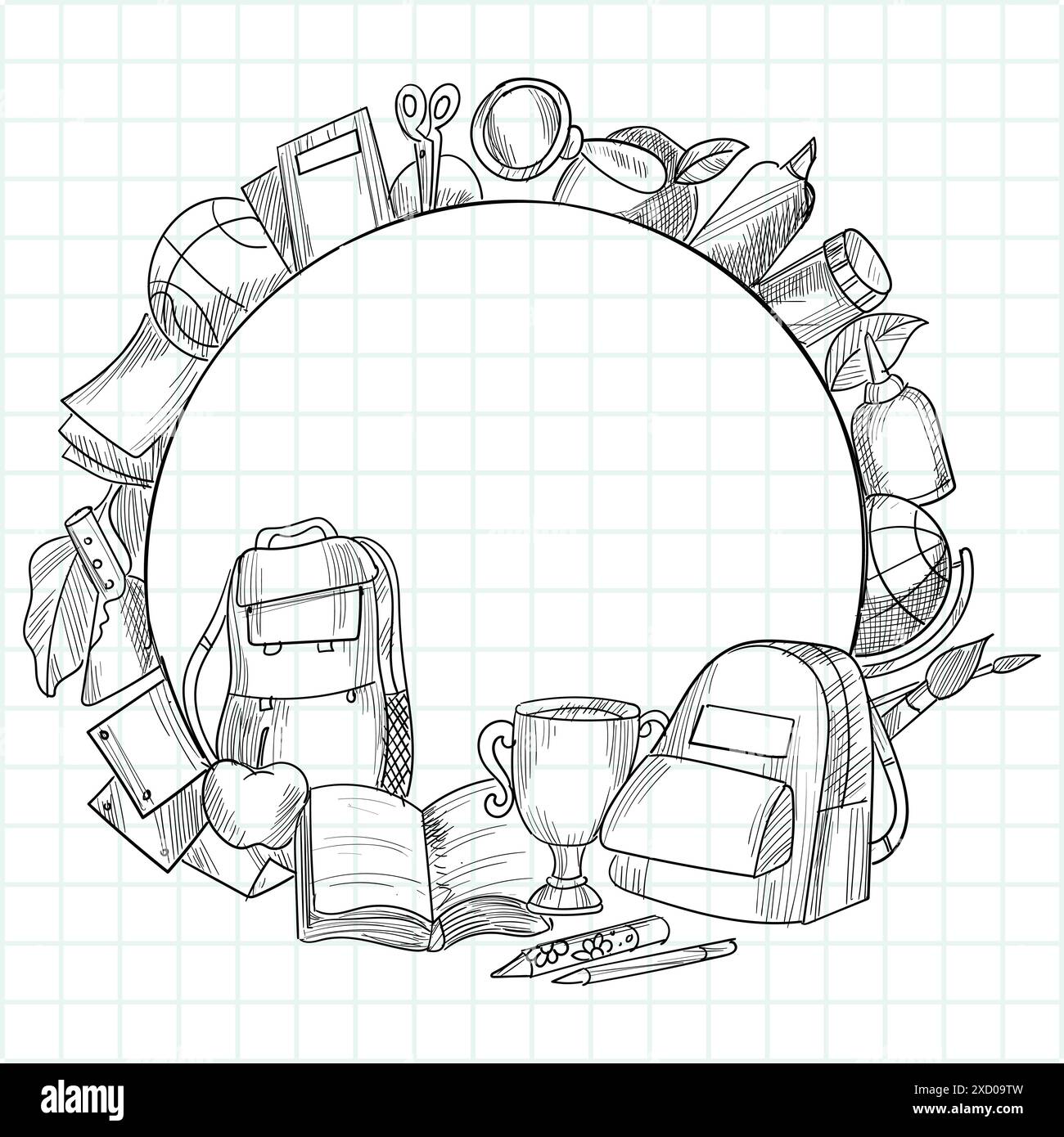 Hand draw doodle education and work set sketch design Stock Vector ...