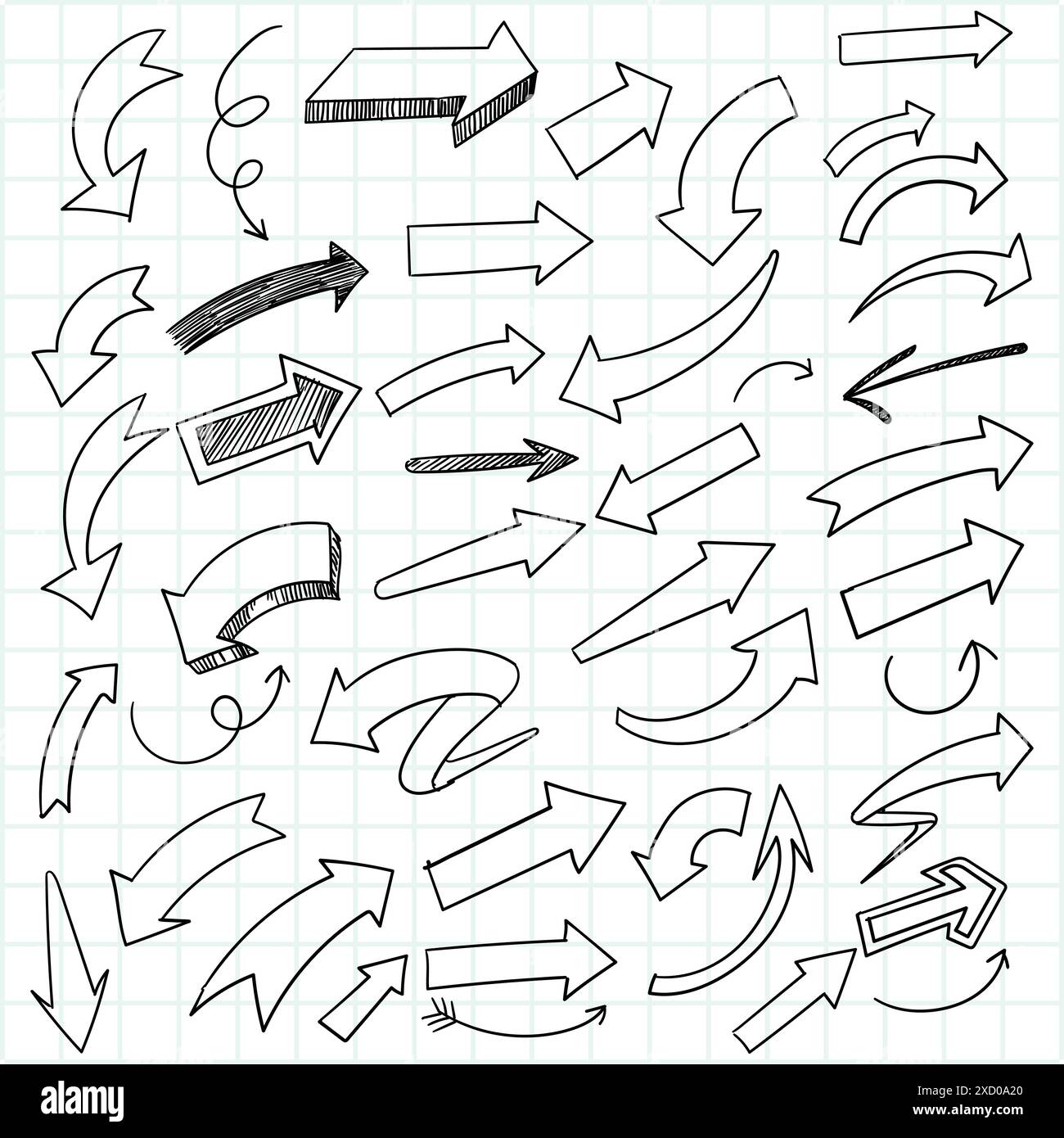 Hand drawn creative doodle arrow set sketch Stock Vector Image & Art ...