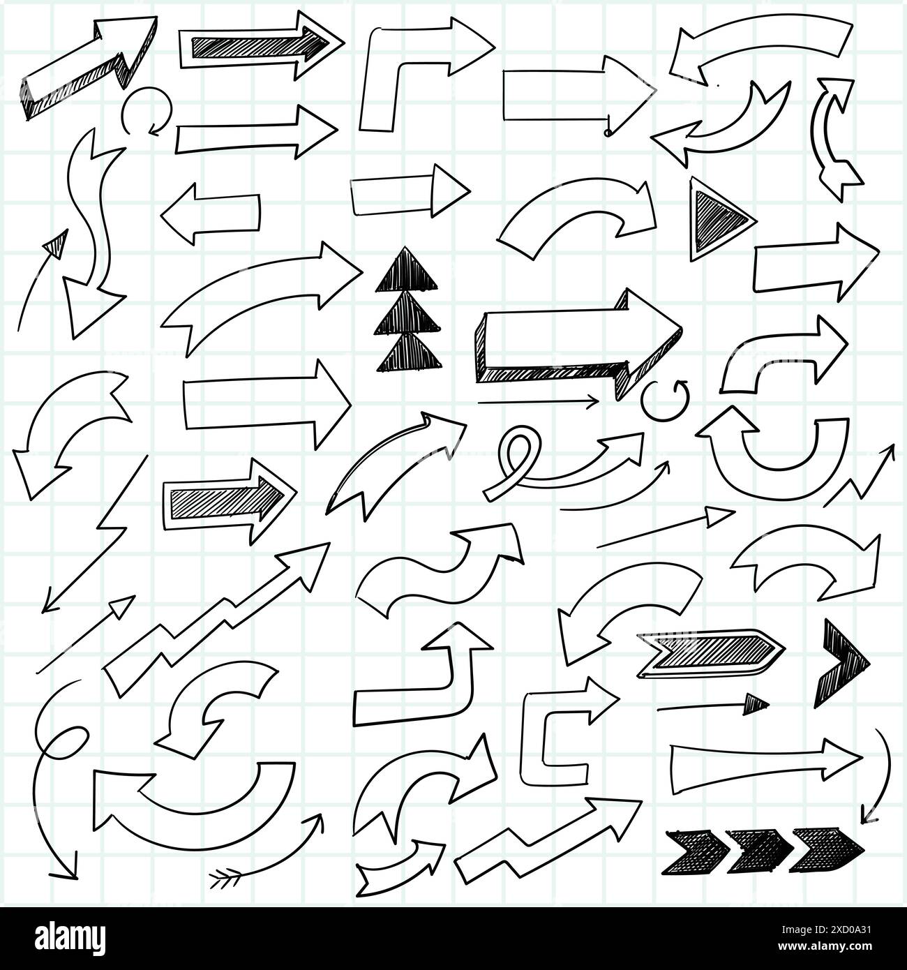 Hand drawn creative doodle arrow set sketch Stock Vector Image & Art ...