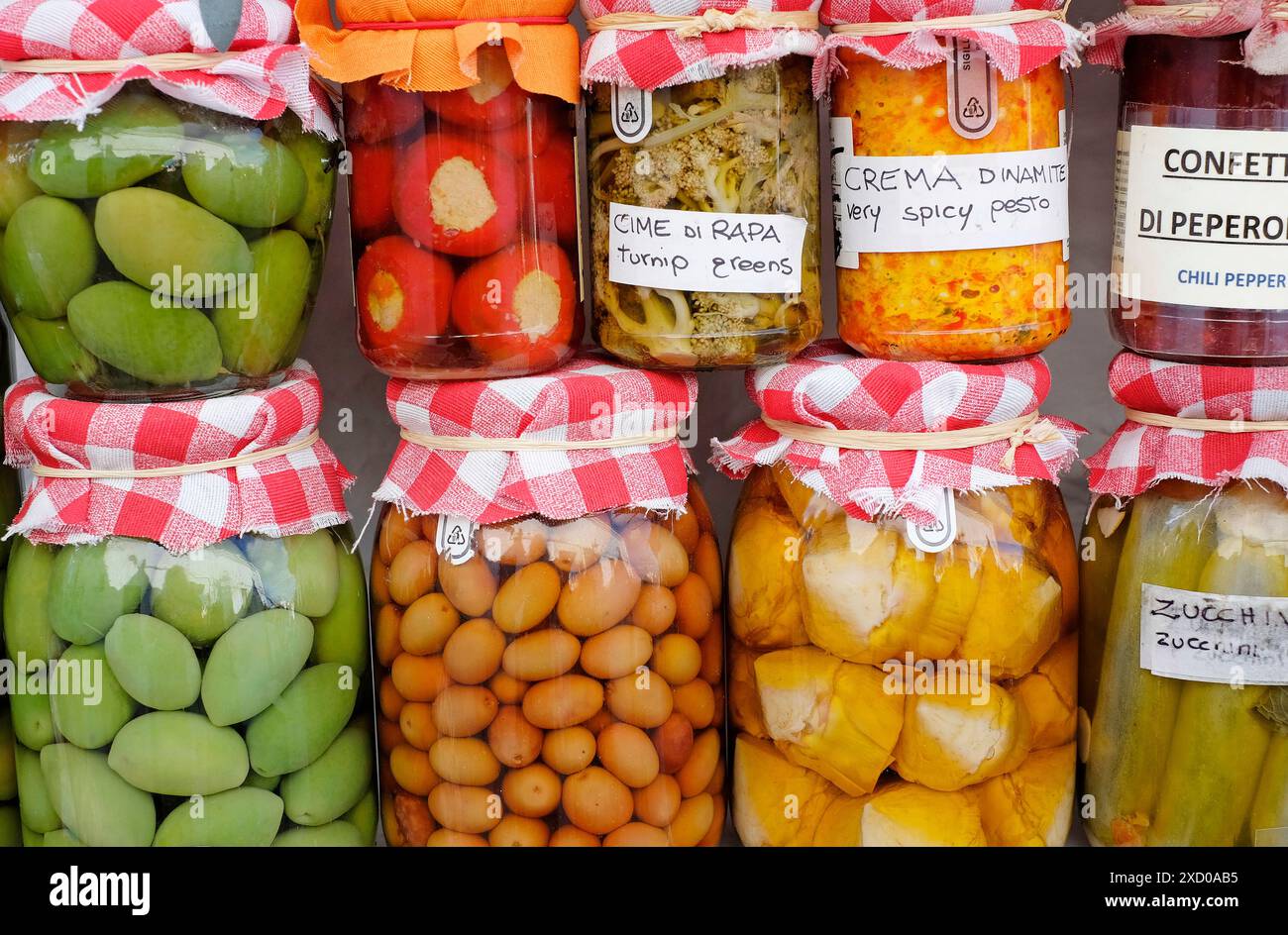 italian food in jars, puglia region, italy Stock Photo - Alamy