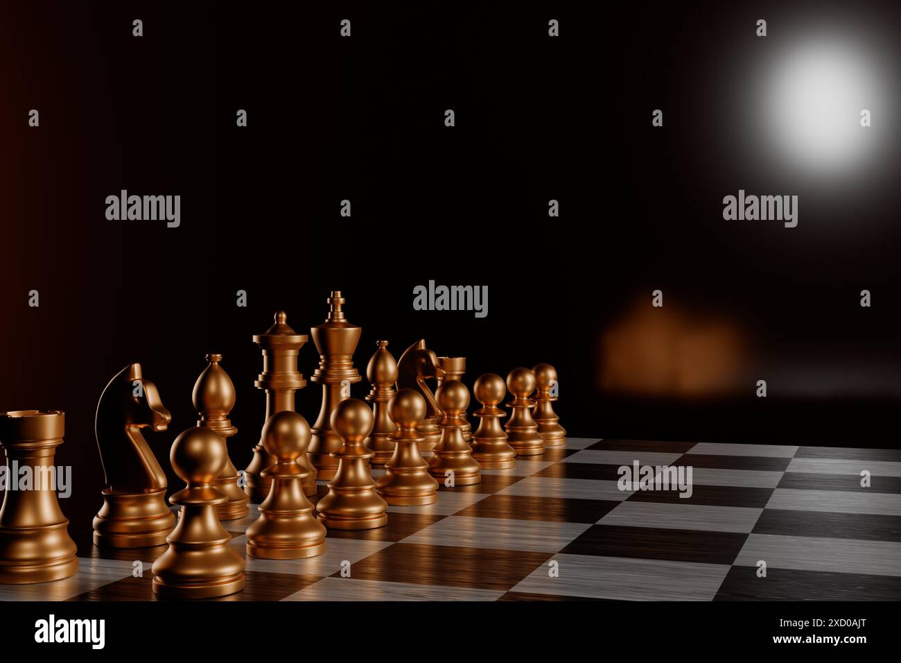 Golden chess pieces on dark hi-res stock photography and images - Alamy