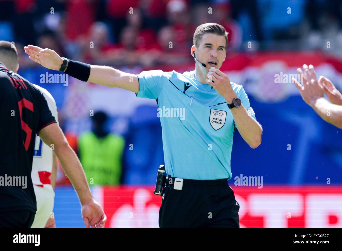 HAMBURG, GERMANY - JUNE 19: Referee Francois Letexier during the UEFA ...