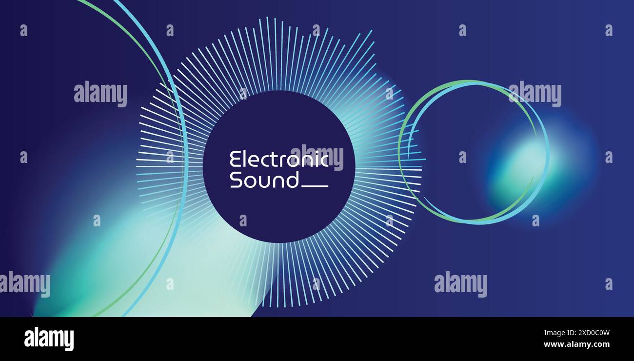 Abstract concept for electronic music, sounds. Neon wave Illustration ...