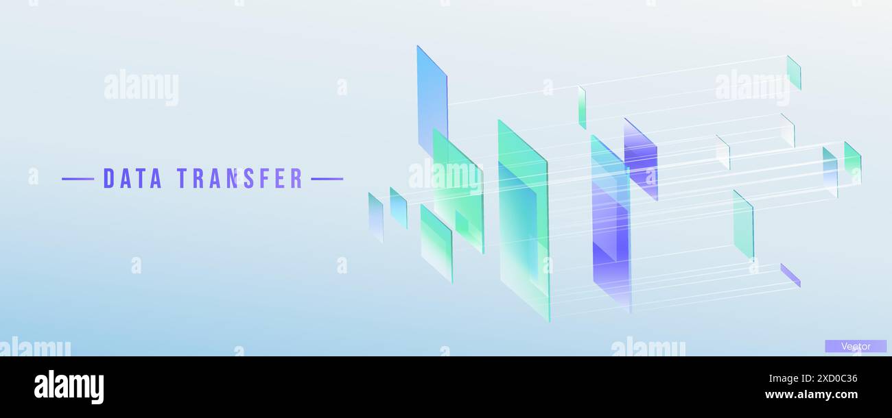 Illustration of abstract stream information. Cyberpunk, big data and ...
