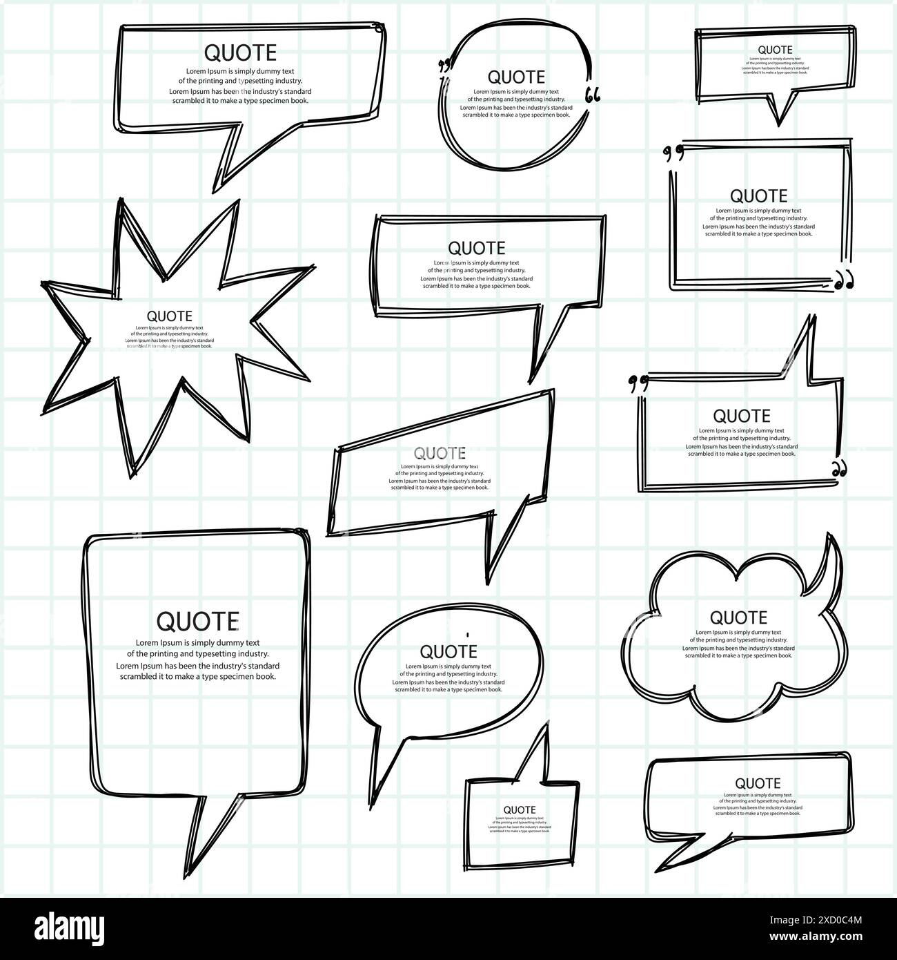 Hand draw quote sketch set design Stock Vector Image & Art - Alamy