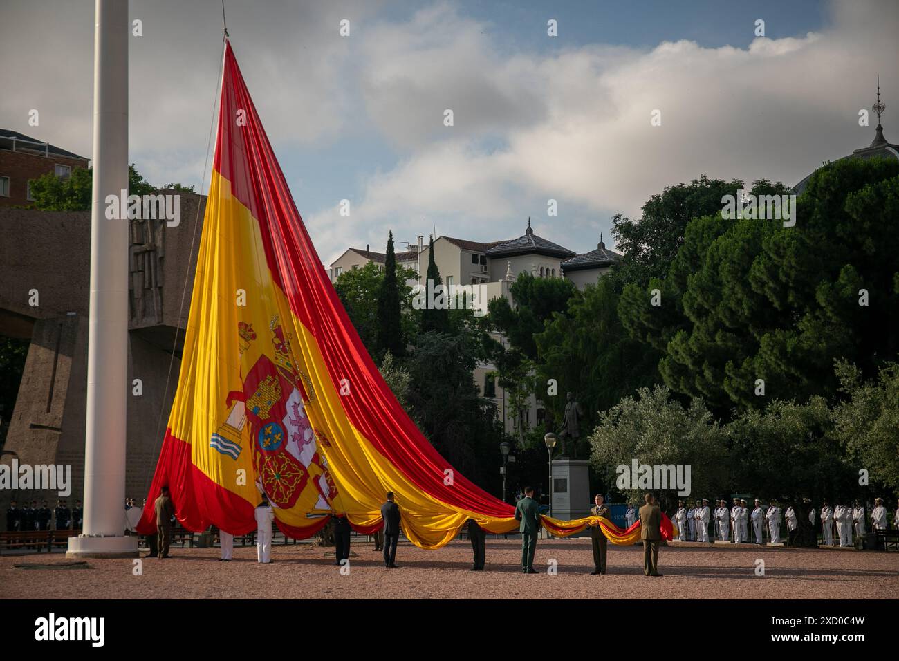 Madrid, Spain. 19th June, 2024. Flag-raising ceremony for the tenth ...