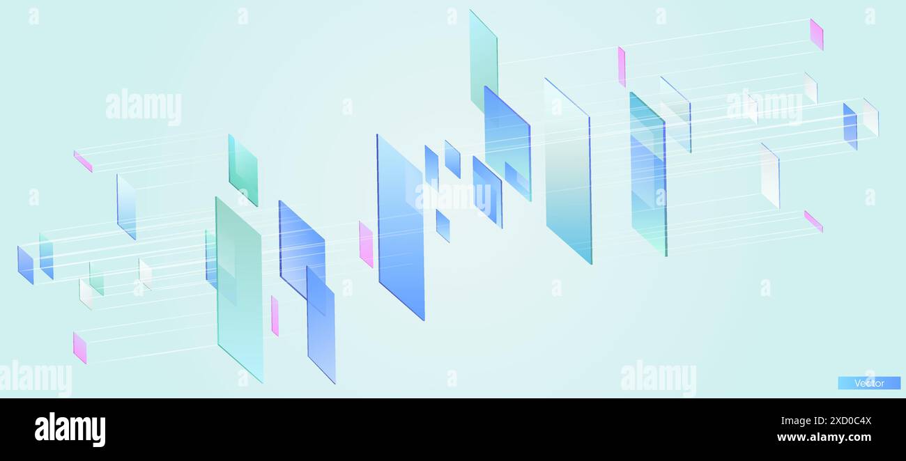 Illustration of abstract stream information. Cyberpunk, big data and ...