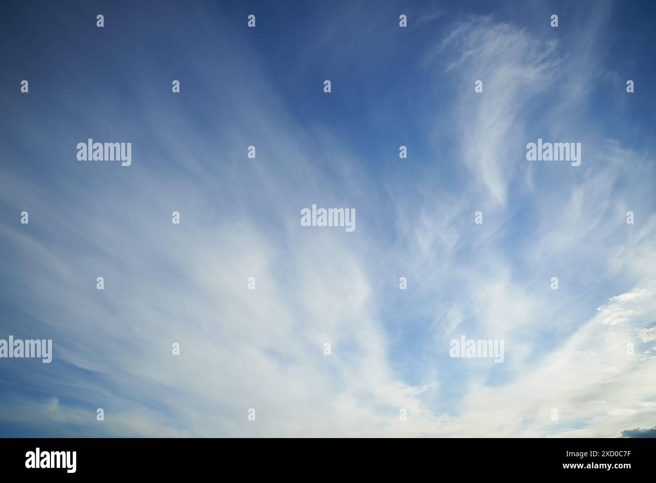 Nature, blue sky and clouds in outdoor with weather for humidity ...