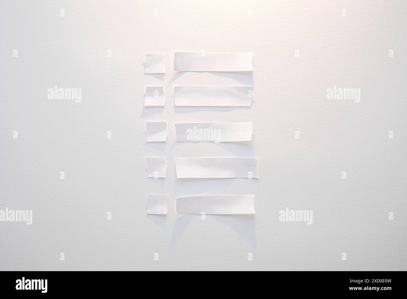 Blank Five White Paper Strips on White Background. Checklist, Plan ...