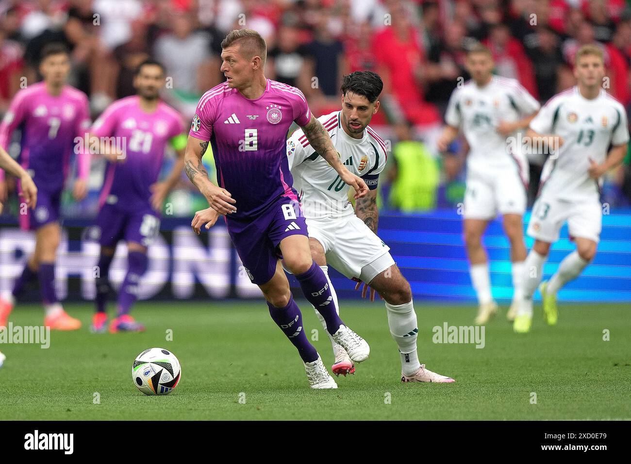 Stuttgart, Germany. 19th June, 2024. Germany's Toni Kroosfight for the ...