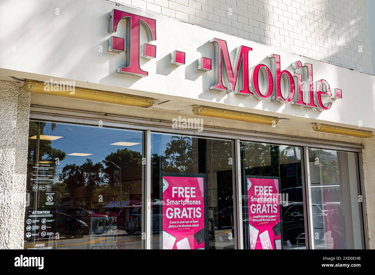 Miami Beach Florida,T-Mobile store,outside exterior front entrance ...