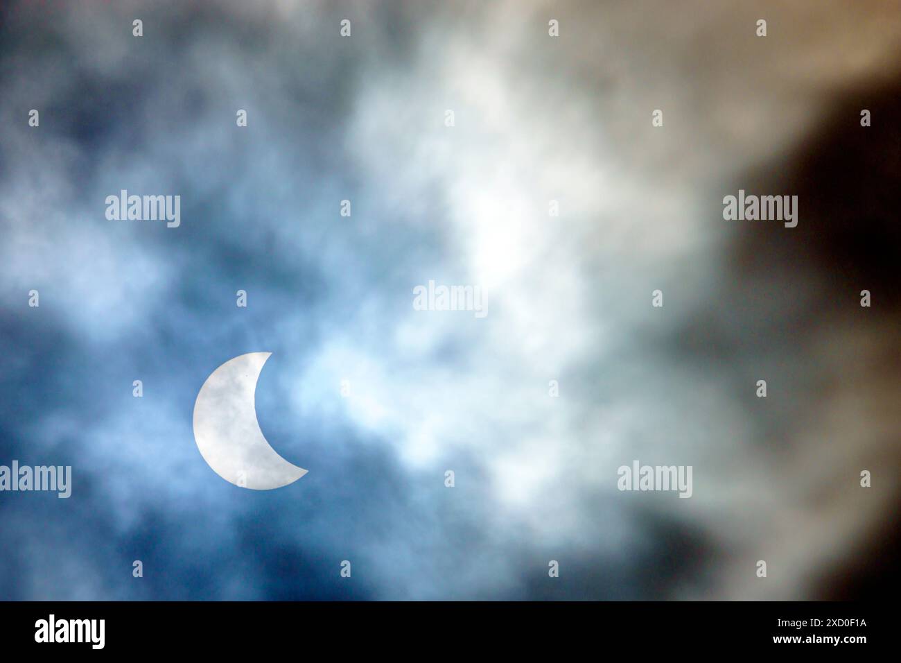 Miami Beach Florida,cloudy sky,partial eclipse sun,visitors visiting ...