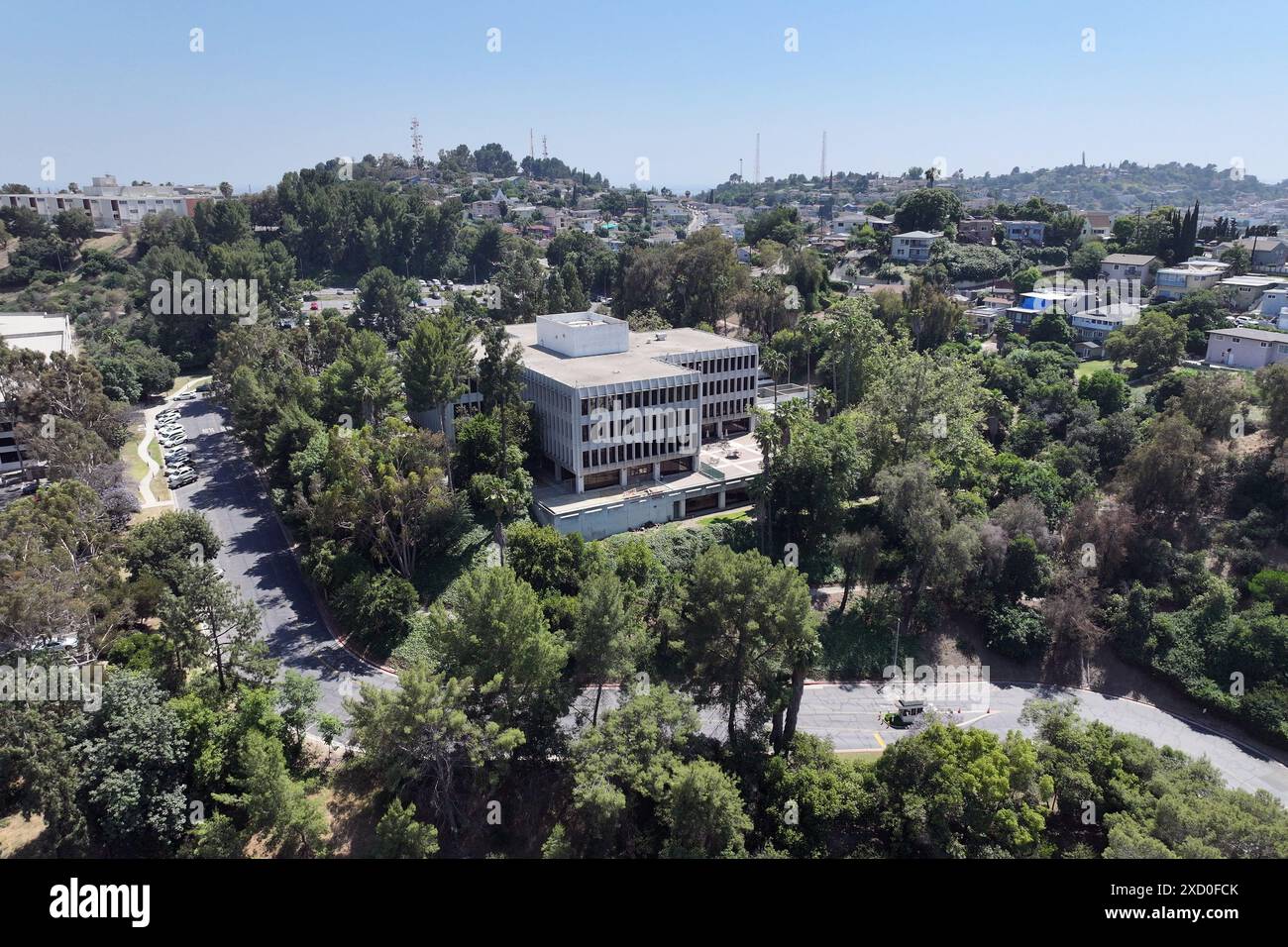 An aerial view of the Los Angeles Sheriff's Department headquarters ...