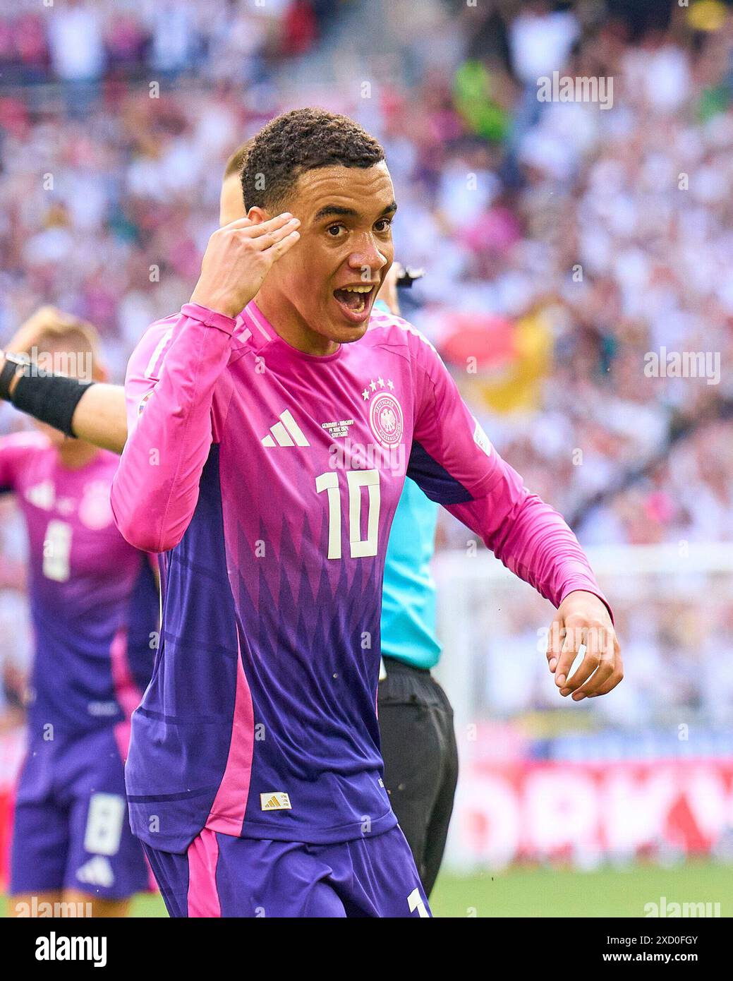 Stuttgart, Germany. 19th June, 2024. Jamal Musiala, DFB 10 celebrates ...