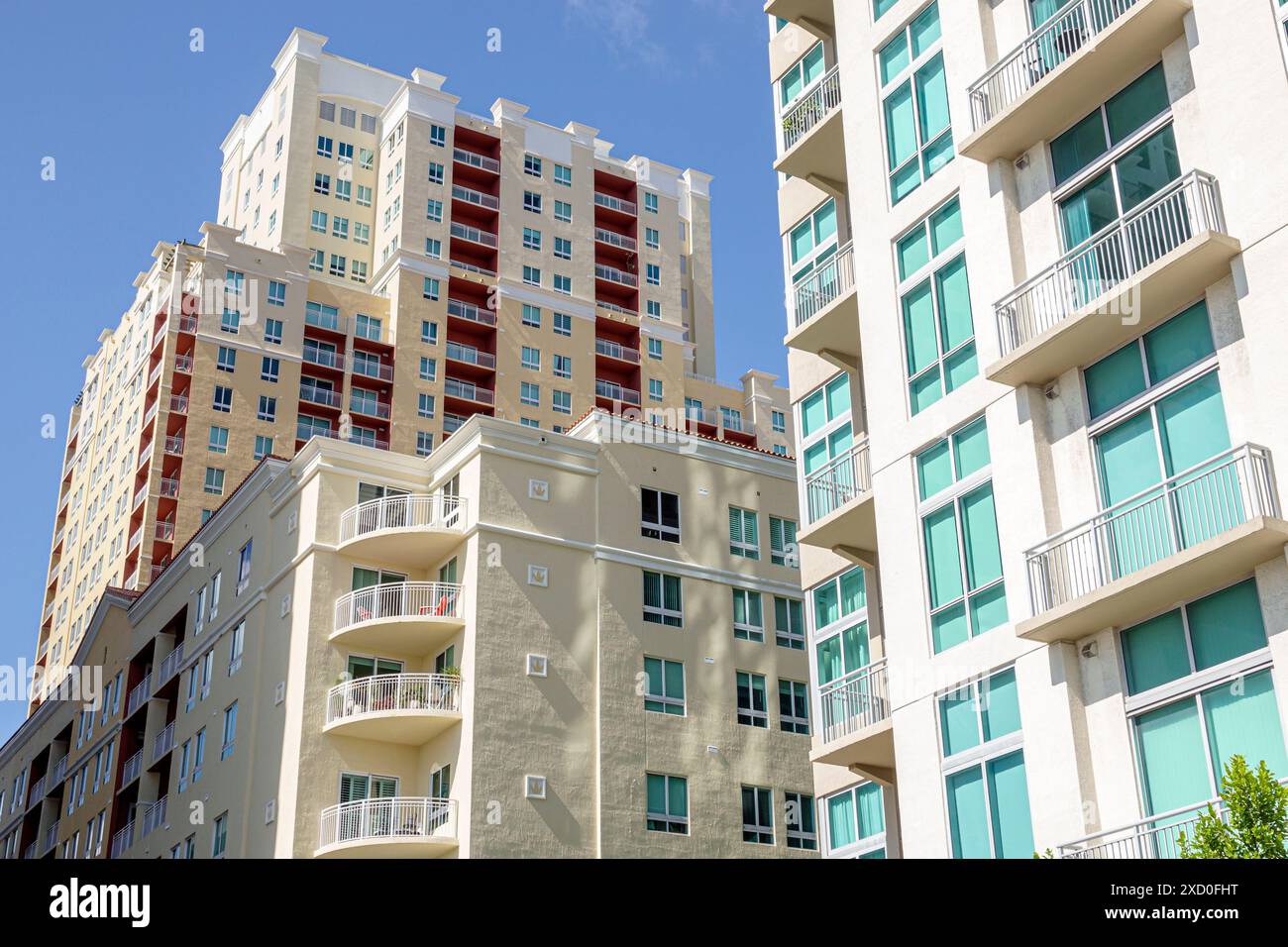 Miami Kendall Florida,outside exterior,tall high rise condominium ...