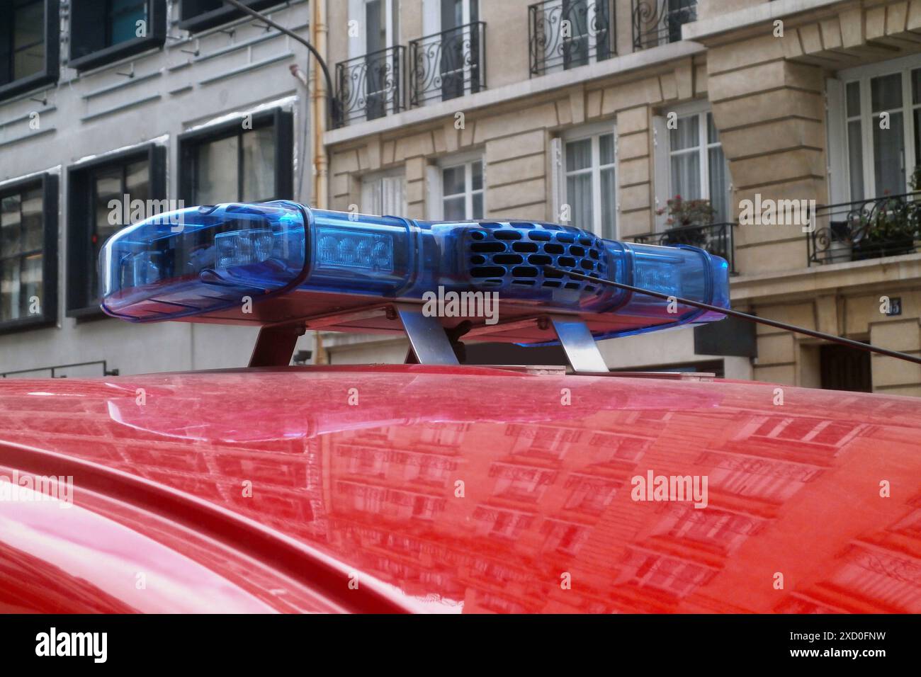 Firefighter truck siren blue hi-res stock photography and images - Alamy