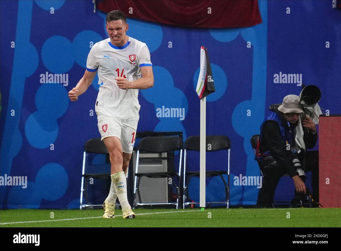 Lukas Provod of Czechia celebrates after scoring goal during the UEFA ...