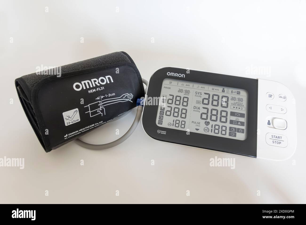 OMRON blood pressure monitor Stock Photo - Alamy