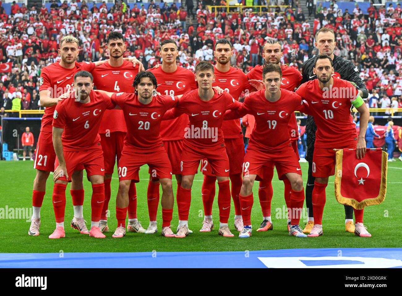 players of Turkey with Baris Alper Yilmaz (21) of Turkey, Samet Akaydin ...
