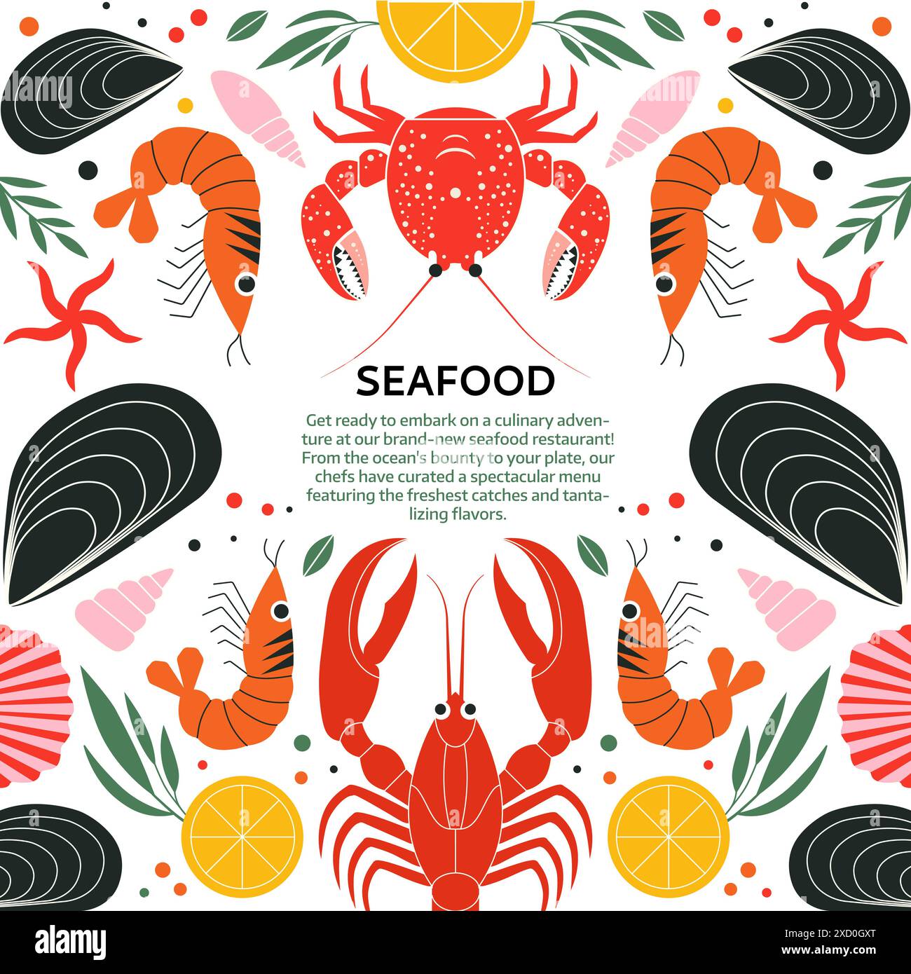 Seafood Restaurant Menu Template Stock Vector Image & Art - Alamy