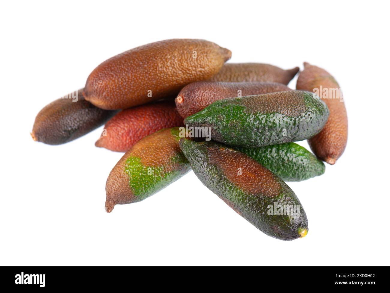 Fresh finger limes isolated on white background. Caviar lime. Fruits ...