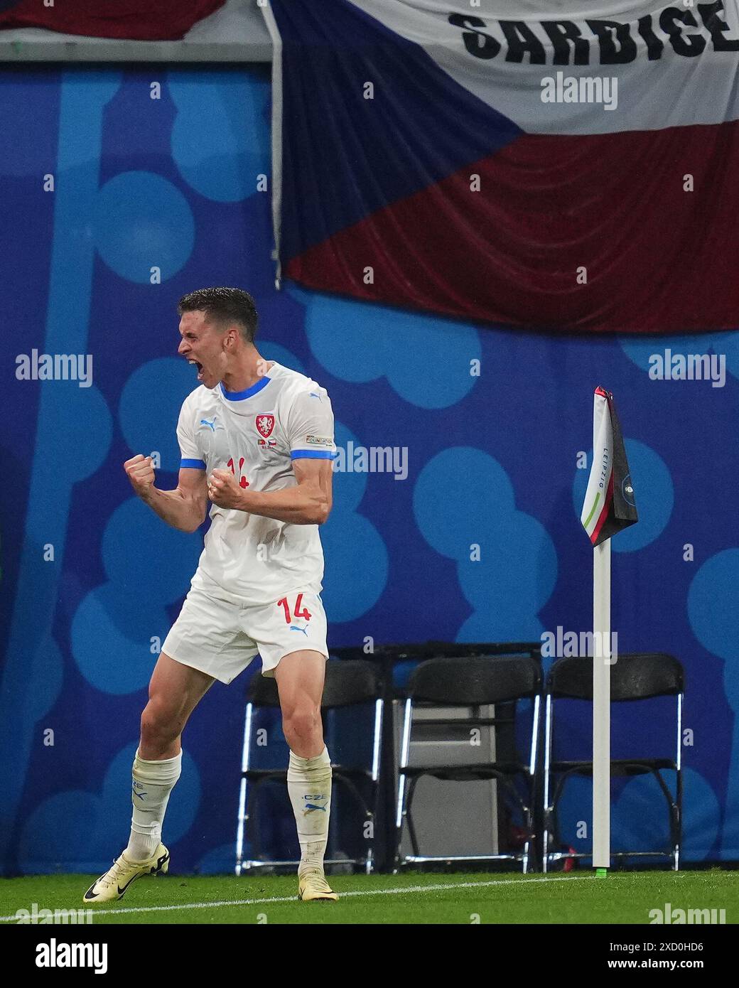 Leipzig, Germany. 18th June, 2024. Lukas Provod of Czechia celebrates ...