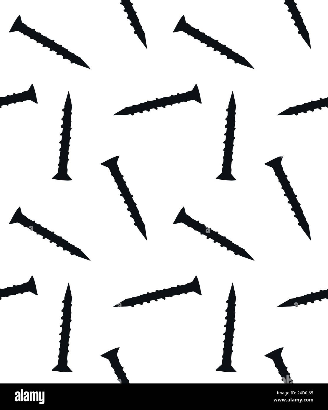 Vector seamless pattern of hand drawn screw silhouette isolated on ...
