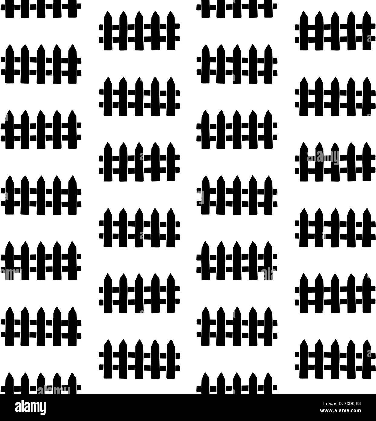 Vector seamless pattern of hand drawn doodle sketch fence isolated on ...