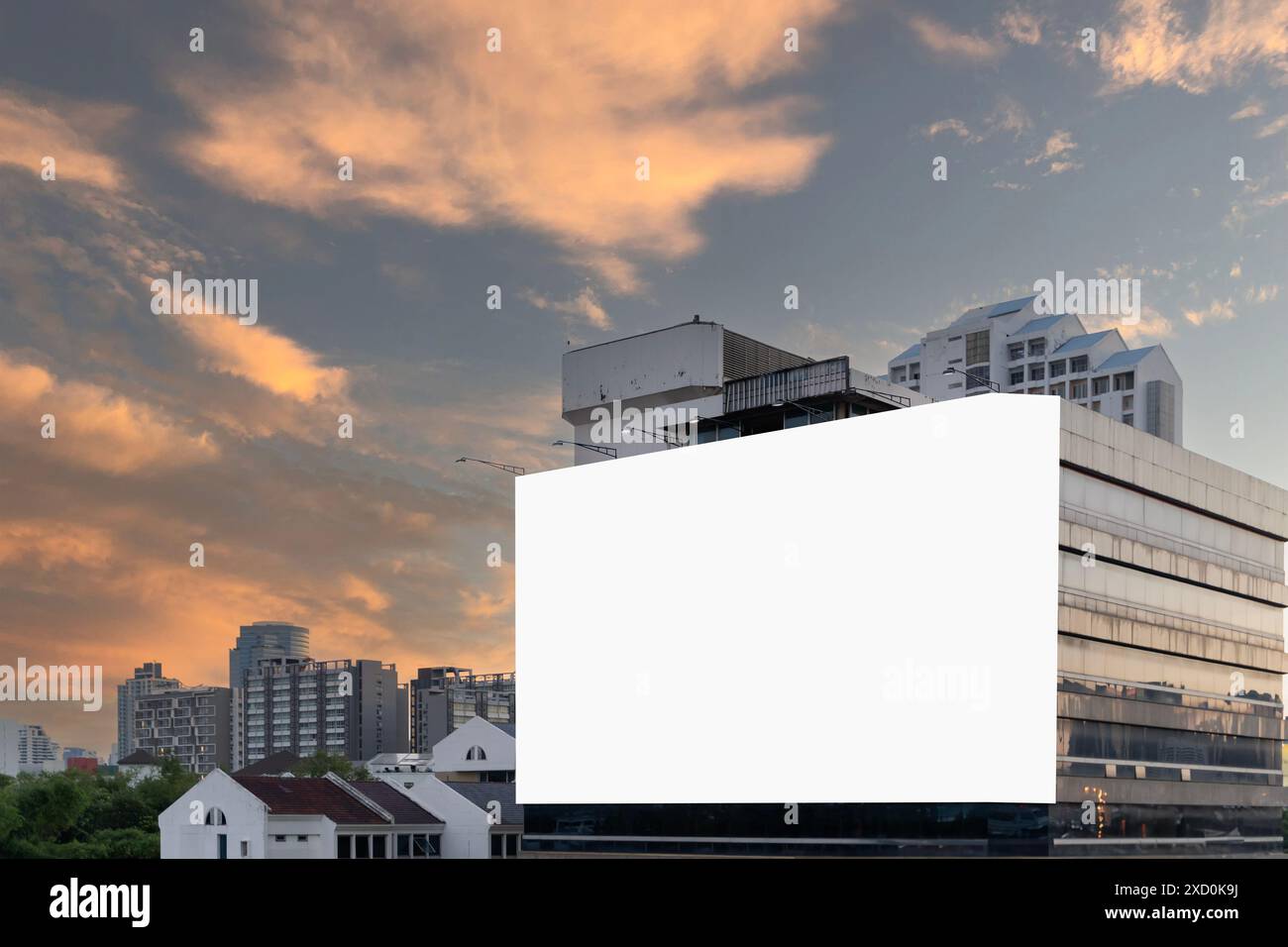 Outdoor billboard advertisement mock-up background of buildings in big ...