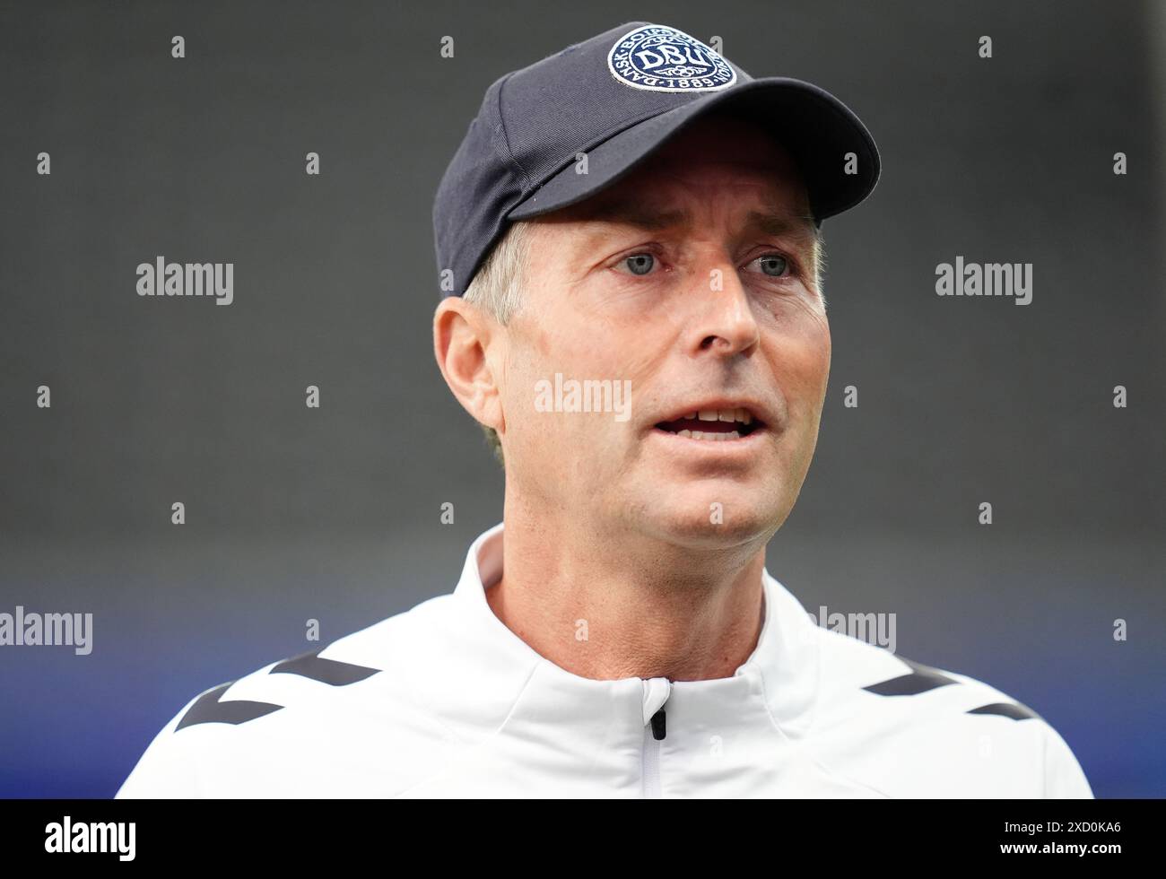 Denmark manager Kasper Hjulmand during a training session at the ...