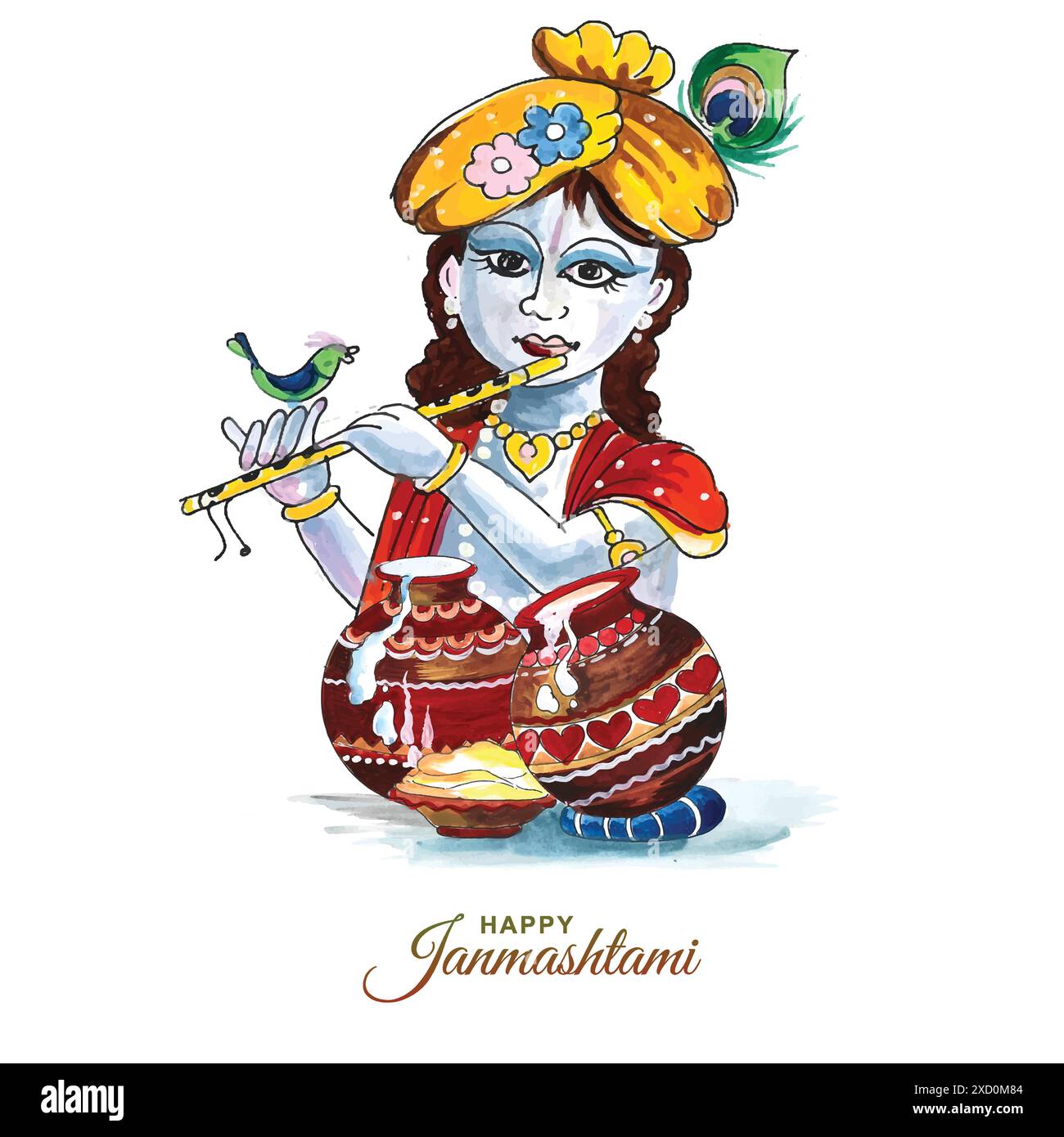 Shree krishna janmashtami festival card background Stock Vector Image ...