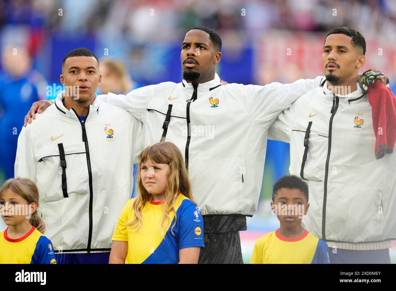 France's Kylian Mbappe, Mike Maignan and William Saliba ahead of the ...
