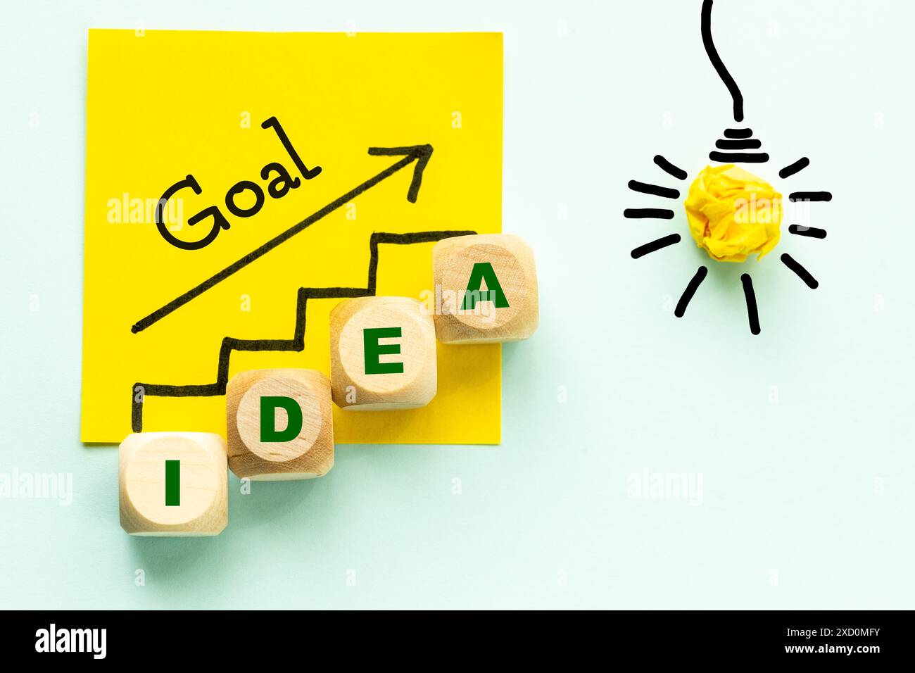 Idea, Concept of developing an idea for a career or dream, Hand-painted ...