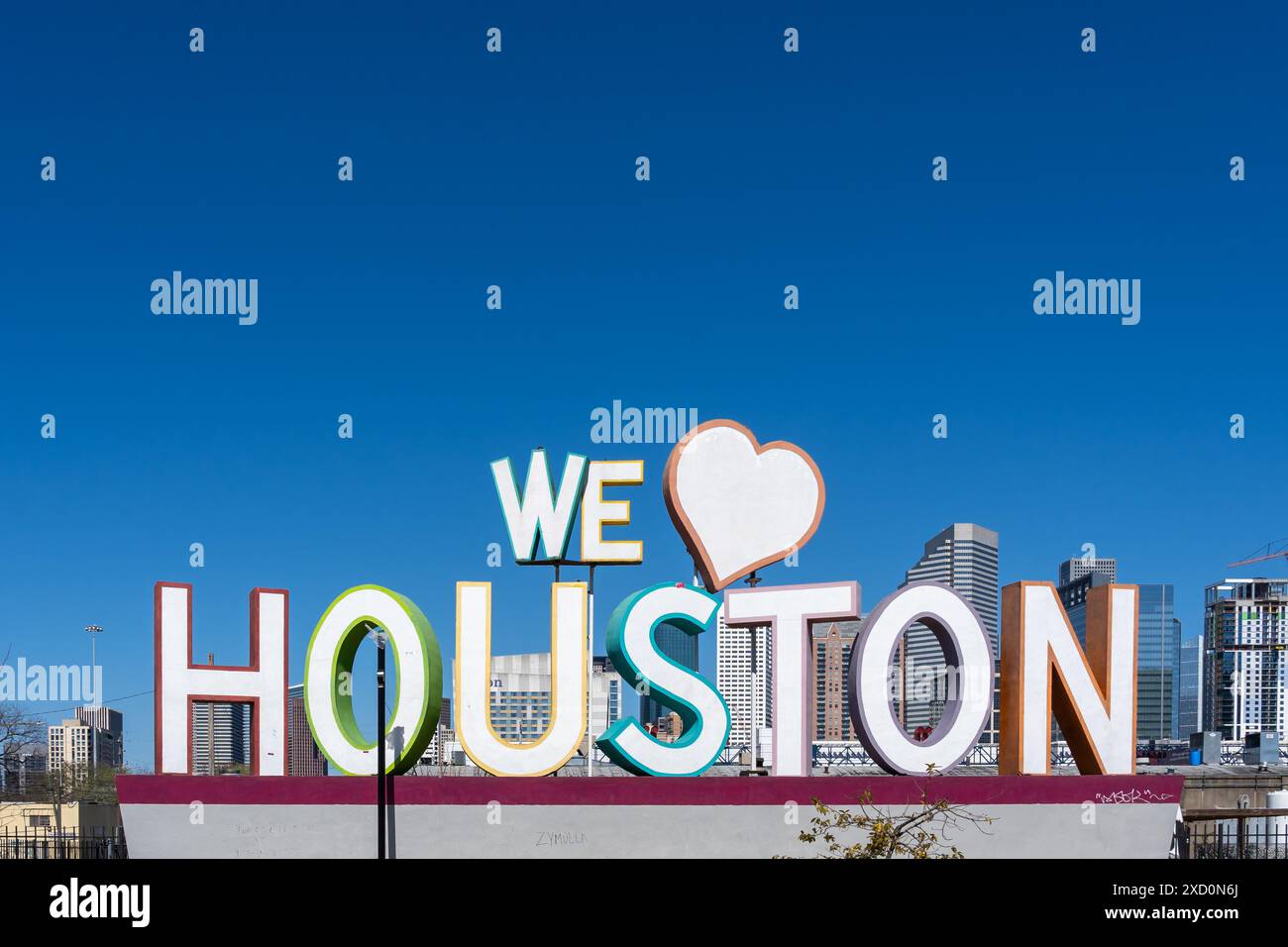Houston, Texas, USA - March 13, 2022: The sign ‘We Love Houston’ with ...