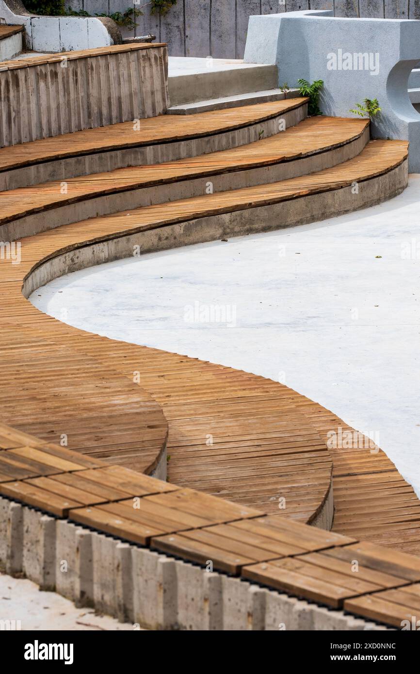 Elegance in Architecture. Curved Brown Concrete Staircase Design Stock ...