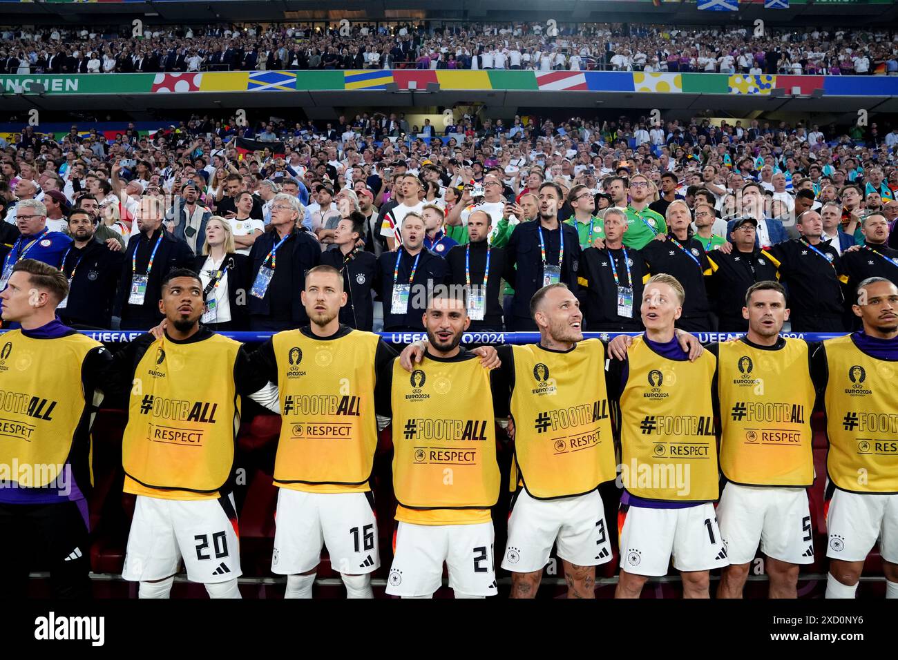 Germany players ahead of the UEFA Euro 2024 Group A match at the Munich ...