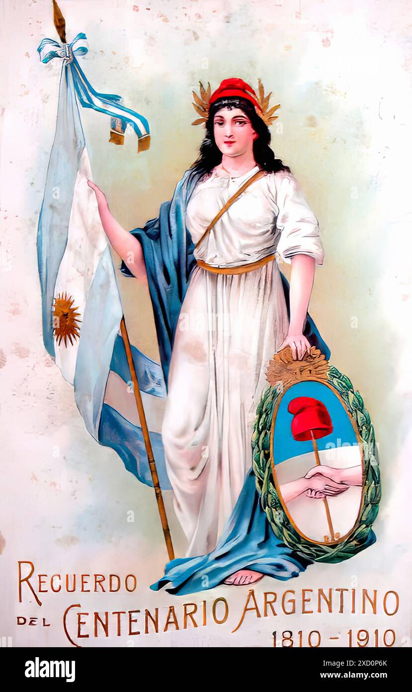 Recuerdo del Centenario Argentino, 1810-1910. - Vintage Print Poster ...