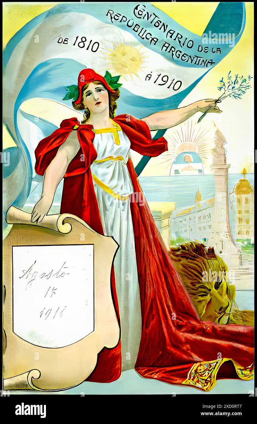 Postcard for the Centenario de la República Argentina, de 1810 a 1910 ...