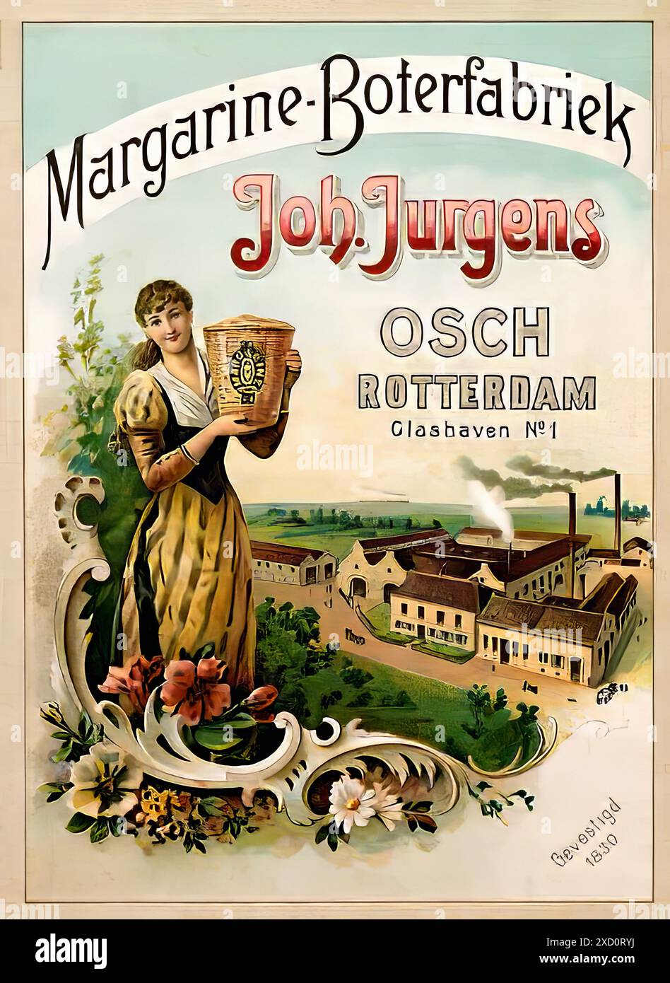 Margarine-Boterfabriek, Joh. Jurgens, Osch, Rotterdam. - Vintage ...