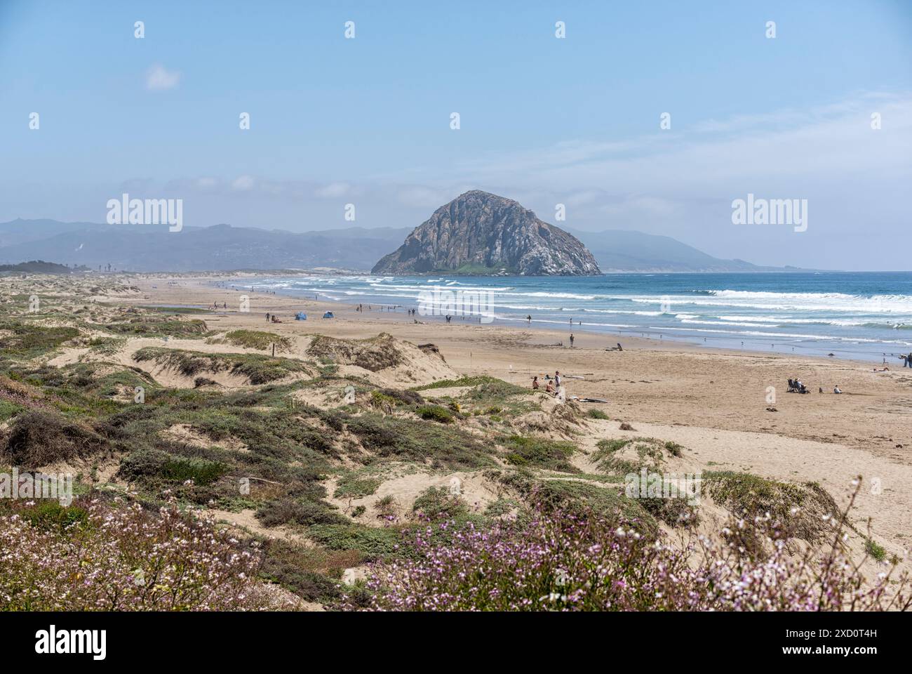 Morro Rock seen from Morro Strand State Beach. Morro Bay, California ...