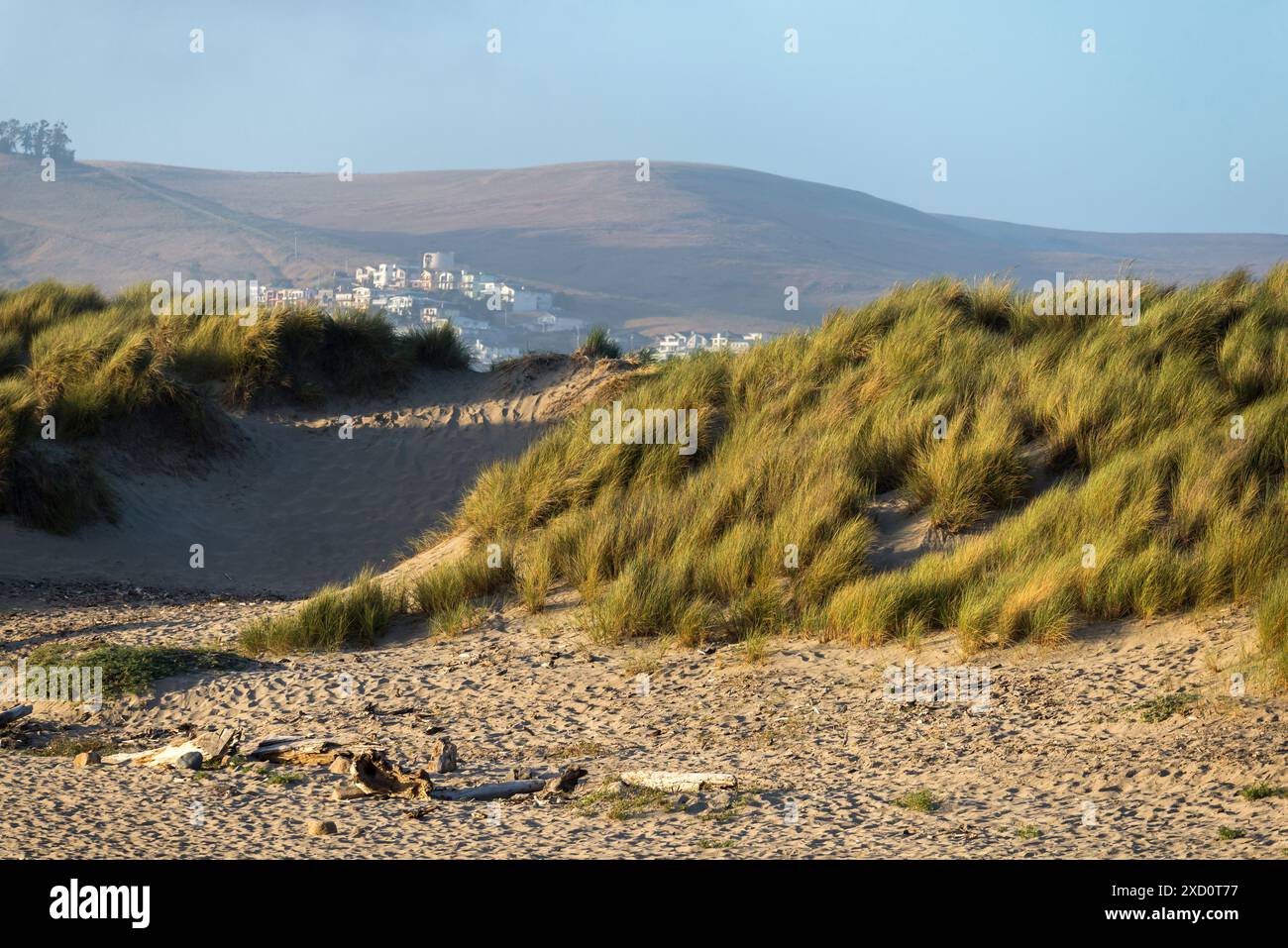 Early evening scene from Morro Rock Beach. Morro Bay, California Stock ...