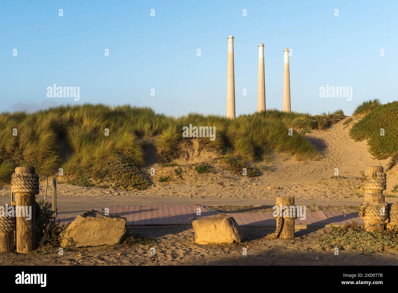 Early evening scene from Morro Rock Beach. Morro Bay, California Stock ...