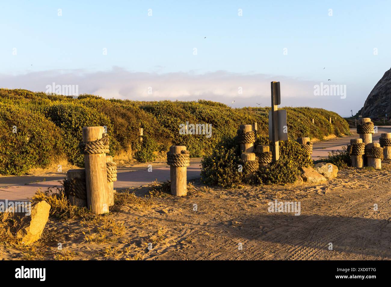 Early evening scene from Morro Rock Beach. Morro Bay, California Stock ...