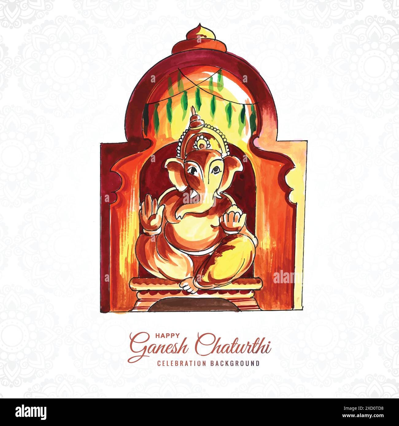 Happy ganesh chaturthi celebration greeting card design Stock Vector ...