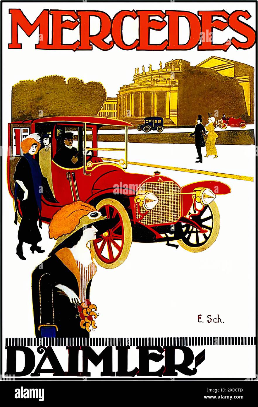Mercedes Daimler, c. 1910s - Vintage Print Poster Stock Photo - Alamy