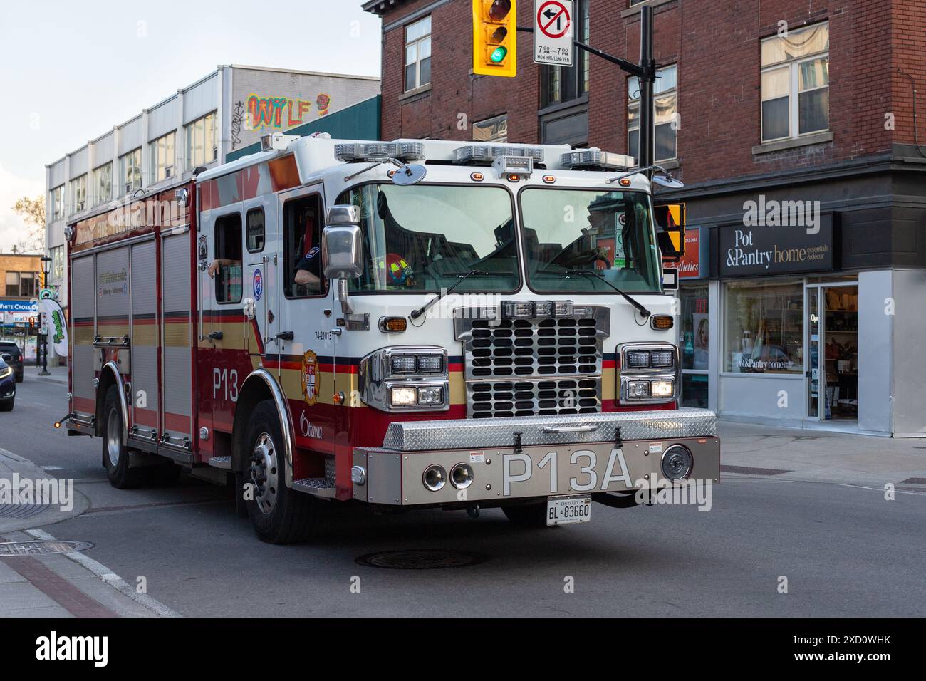 Fire engine on the road in downtown - Ottawa, Canada - May 16, 2024 ...