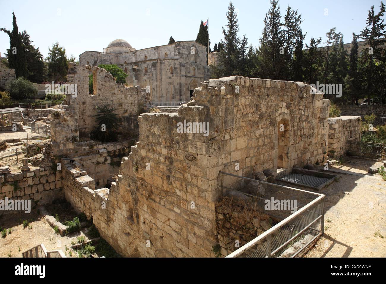 Ruin of the Moustier, a 12th century Crusaders church built above the ...