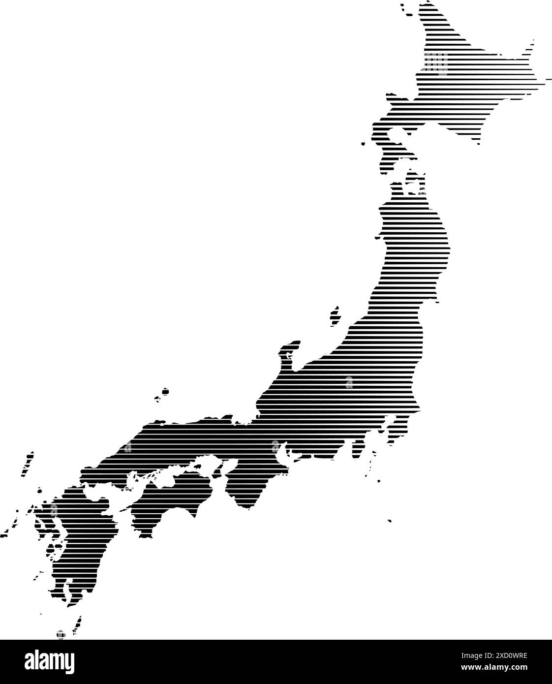 Japan map with a lined pattern vector illustration Stock Vector Image ...