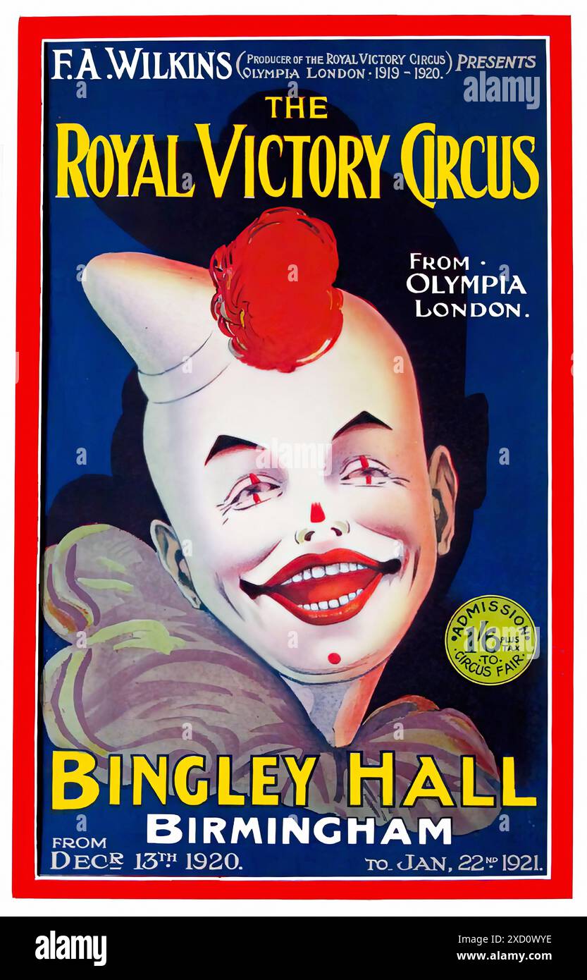 Royal Victory Circus Bingley Hall Birmingham 1920 - Vintage Advertising ...