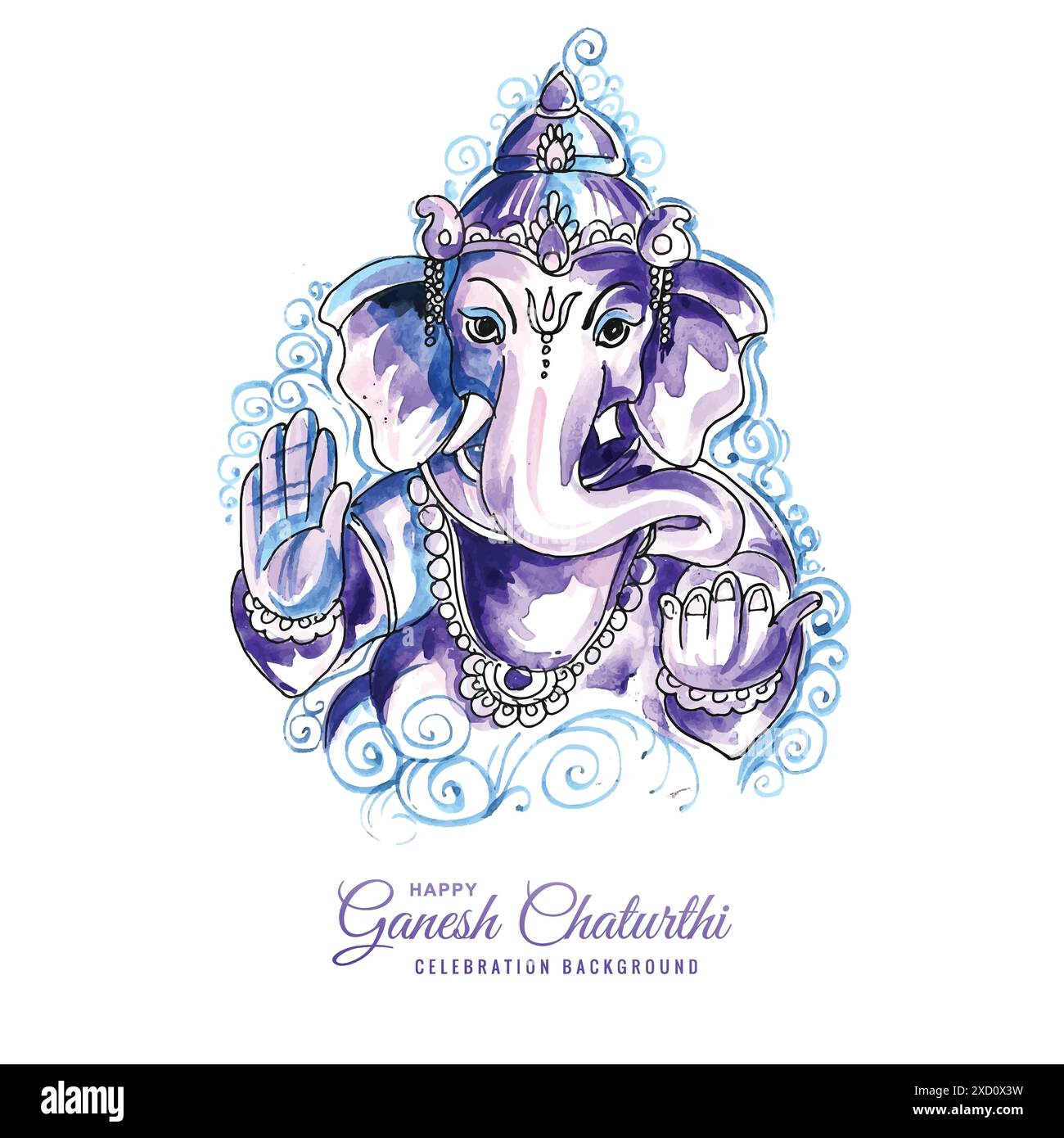 Lord ganesha festival of ganesh chaturthi card design Stock Vector ...